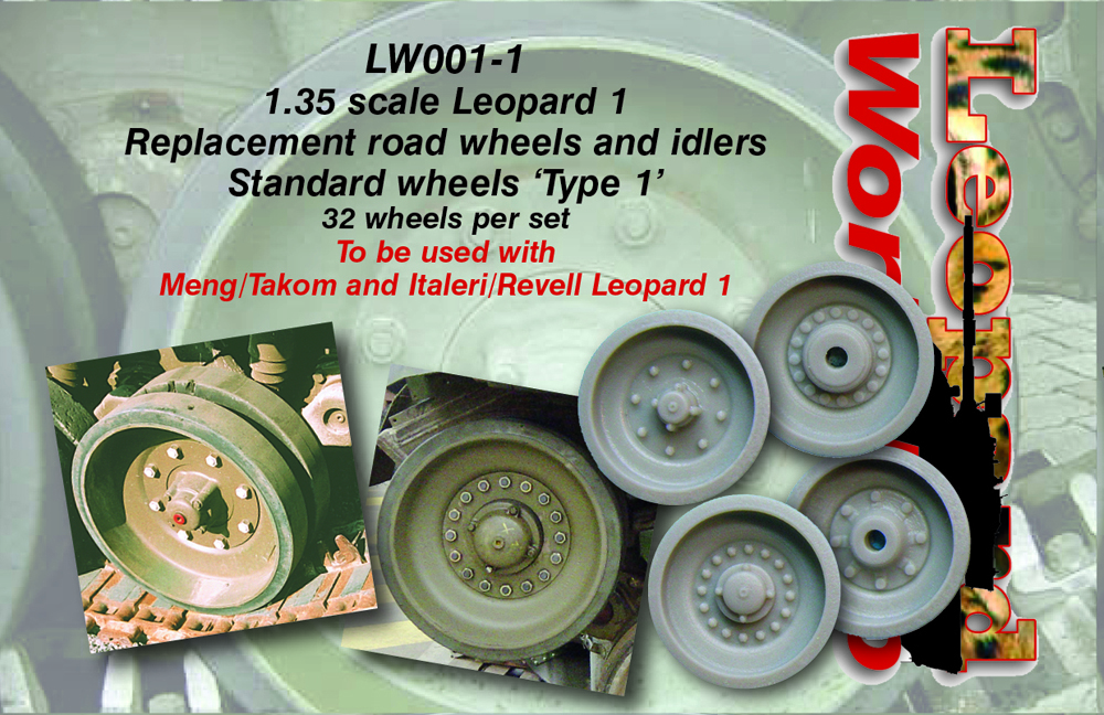 Leopard Workshop : LW001-1 Leopard 1 Replacement Road Wheels and Idlers