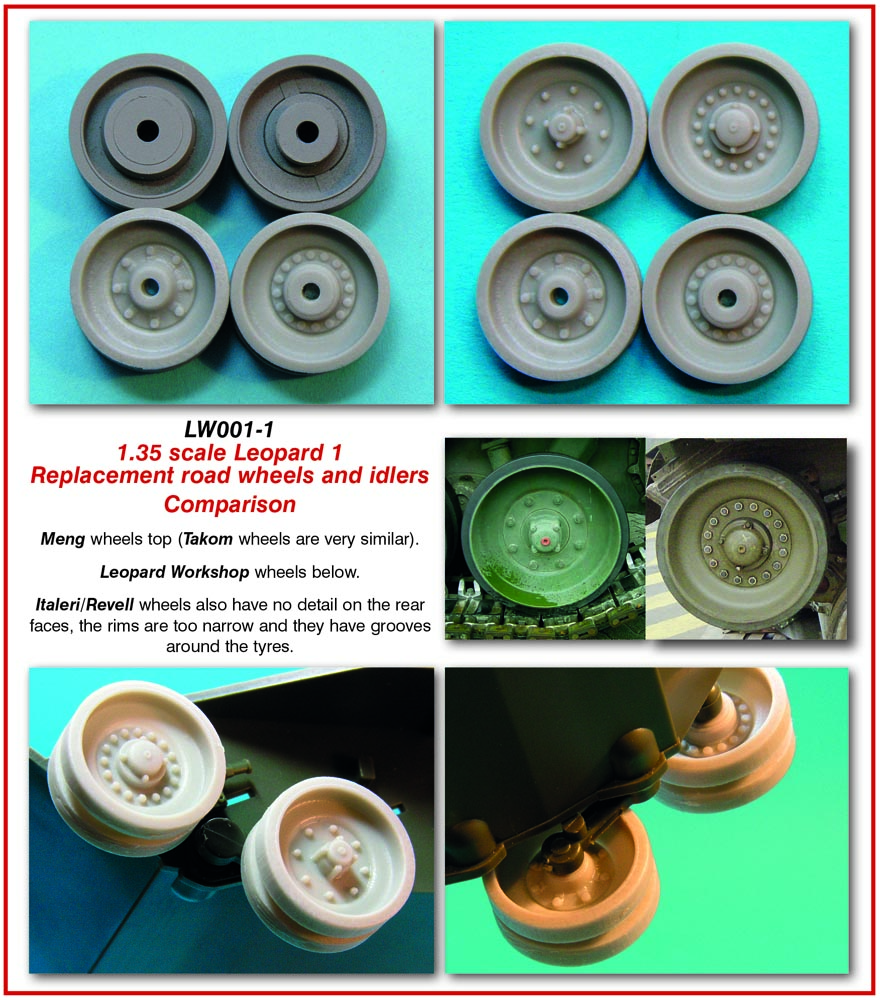 Leopard Workshop : LW002 Leopard 1 Replacement Road Wheels and Idlers
